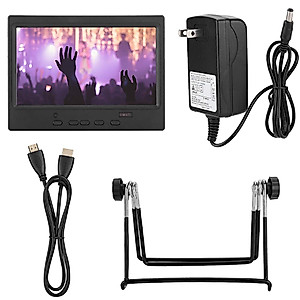 Serounder Portable 7 Inch Monitor 1024x600 Resolution 16:9 Full HD LCD Screen Display with Foldable Bracket Support/VGA/AV Input for, for PS4, Car Display,