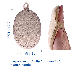 Exfoliating Body Scrubber Loofah Sponge (2 Pack), 100% Natural Lufa Bath Scrubber Body Scrubbers for Shower Scrub Loofa, Large Lufas for Men and Women Loufa Biodegradable Exfoliator Scrubber Luffa