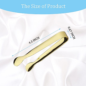 15PCS Serving Tongs, Ice Tongs Stainless Steel Mini Tongs, 4.25Inch Small Gold Sugar Tongs, Kitchen Tongs Mini Serving Utensils for Appetizers, Charcuterie Board, Gold Tongs for Dessert, Tea Party