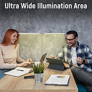 Foldable Desk Lamp for Home Office - Bright Led Desk Light for College Dorm, Dual Swing Arm Dorm Study Desk Lamp, Eye-Caring Architect Desktop Study Lamp, Dimmable Study Light Craft Task Lamp(White)