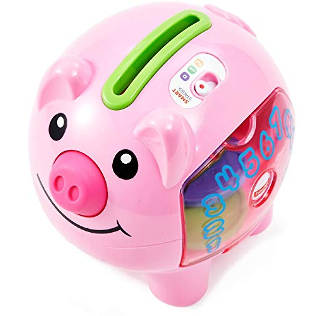Fisher-Price Laugh & Learn Baby Learning Toy Smart Stages Piggy Bank With Music & Phrases For Infant To Toddler Ages 6+ Months