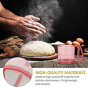 Cabilock 1pc Flour Sieve Powdered Sugar Sifter for Baking Sifting Strainer Handheld Sifter Household Tools Diy Tools Metal Colander Home Flour Strainer Stainless Steel Plastic Cup To Rotate