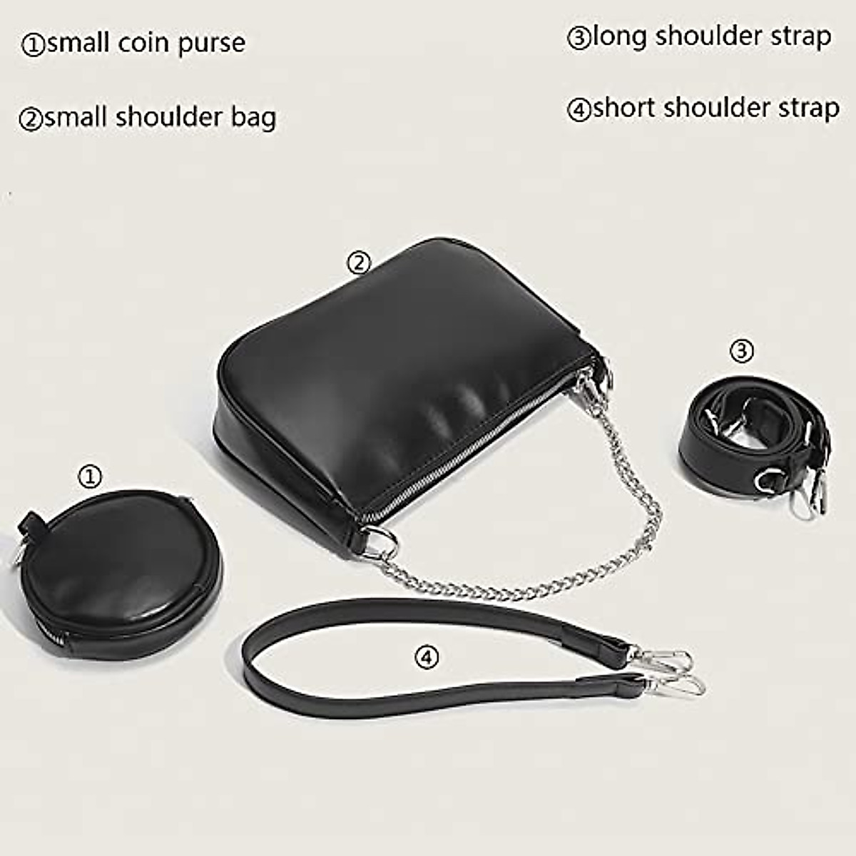 JRNDNIUO Small Crossbody Bag Thick Strap Crossbody Bags for Women, Lightweight Shoulder Trendy Handbag with Coin Purse Pouch