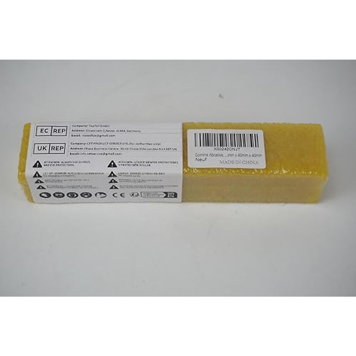 1-1/2" x 1-1/2" x 8" Inch Abrasive Cleaning Eraser Stick for Cleaning Abrasive Sanding Belts & Sanding Discs Sandpaper Rough Tape, Skateboard and Shoes Natural Rubber Build