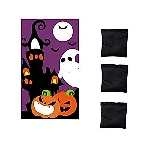 MiaoC Children Fun Shot Game Ghost Pumpkin Hanging Flag Halloween Punching Bag Throw Halloween Party Supplies