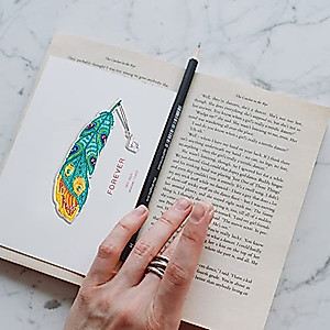 5D Diamond Painting Bookmarks, 12 Pcs DIY Crystal Feather Bookmark, Rhinestone Feather Bookmarks Kits with Crystal Pendant for Kids Adults Home Class Craft School Supplies, 12 Styles