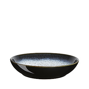 Denby - Halo Pasta Bowls Set Of 2 - Reactive Glaze Dishwasher Microwave Safe Crockery 1050ml - Black, Grey Ceramic Stoneware Tableware - Chip & Crack Resistant