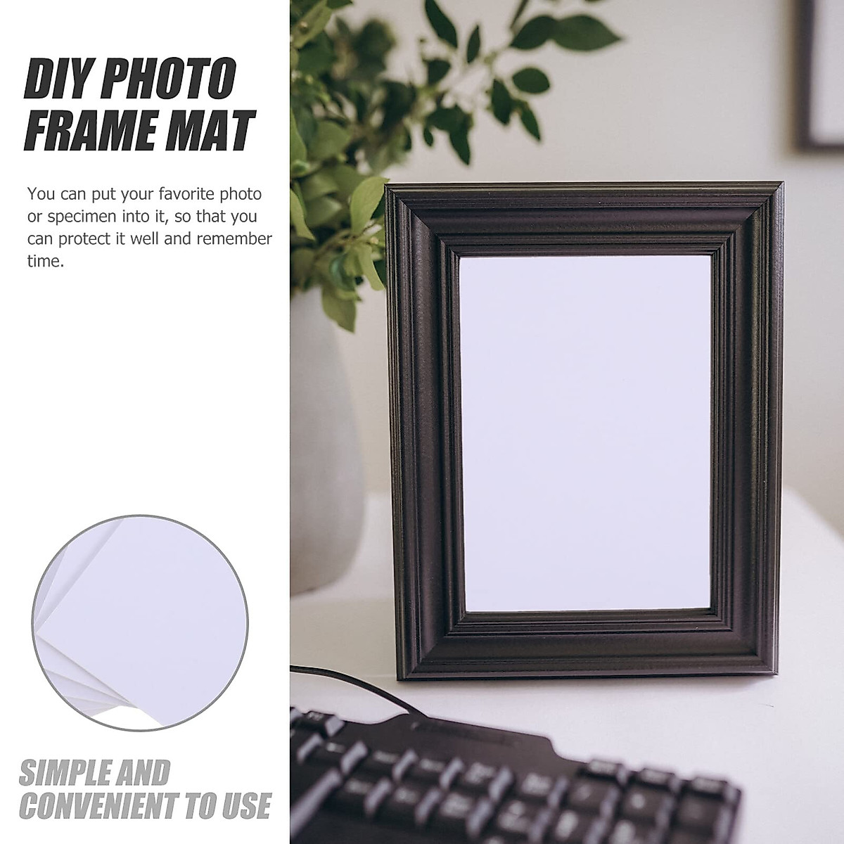 EXCEART 20Pcs Photo Frame Paper pre-Cut Frame mat Photo Frame Matte core Bevel Cut Mattes Backing Board matboard Uncut Photo mats Photo Board mat Photo pad White Suite Nonporous