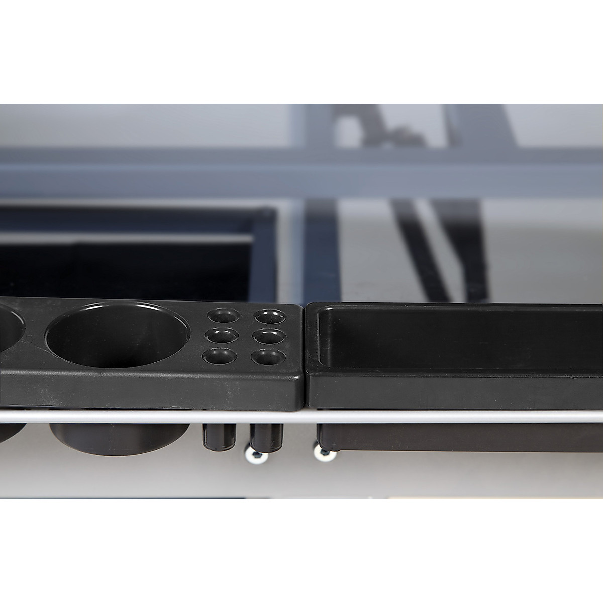 OneSpace Craft Station with Blue Glass Drafting, Silver