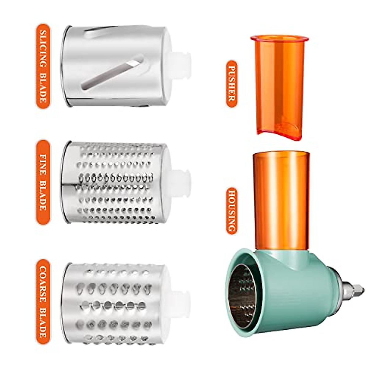 HOMER Slicer Shredder Attachment - Fits All Models of KitchenAid Stand Mixer - Premium Stainless Steel - Time-Saving Accessories for Cheese Grater(Light Green)