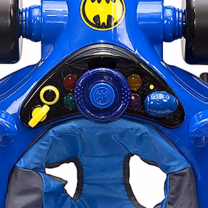 KidsEmbrace Batman Baby Activity Walker, DC Comics Car, Music and Lights, Blue