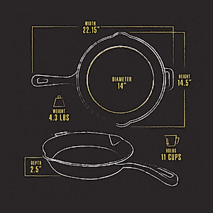 Pit Boss 14” Cast Iron Deep Skillet w/ Lid, Black