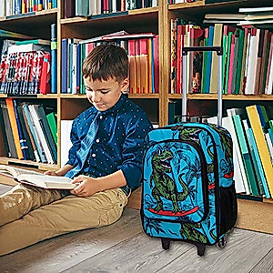 gxtvo Kids Luggage with Wheels for Boys, Dinosaur Rolling carry on Suitcase for Toddler Children