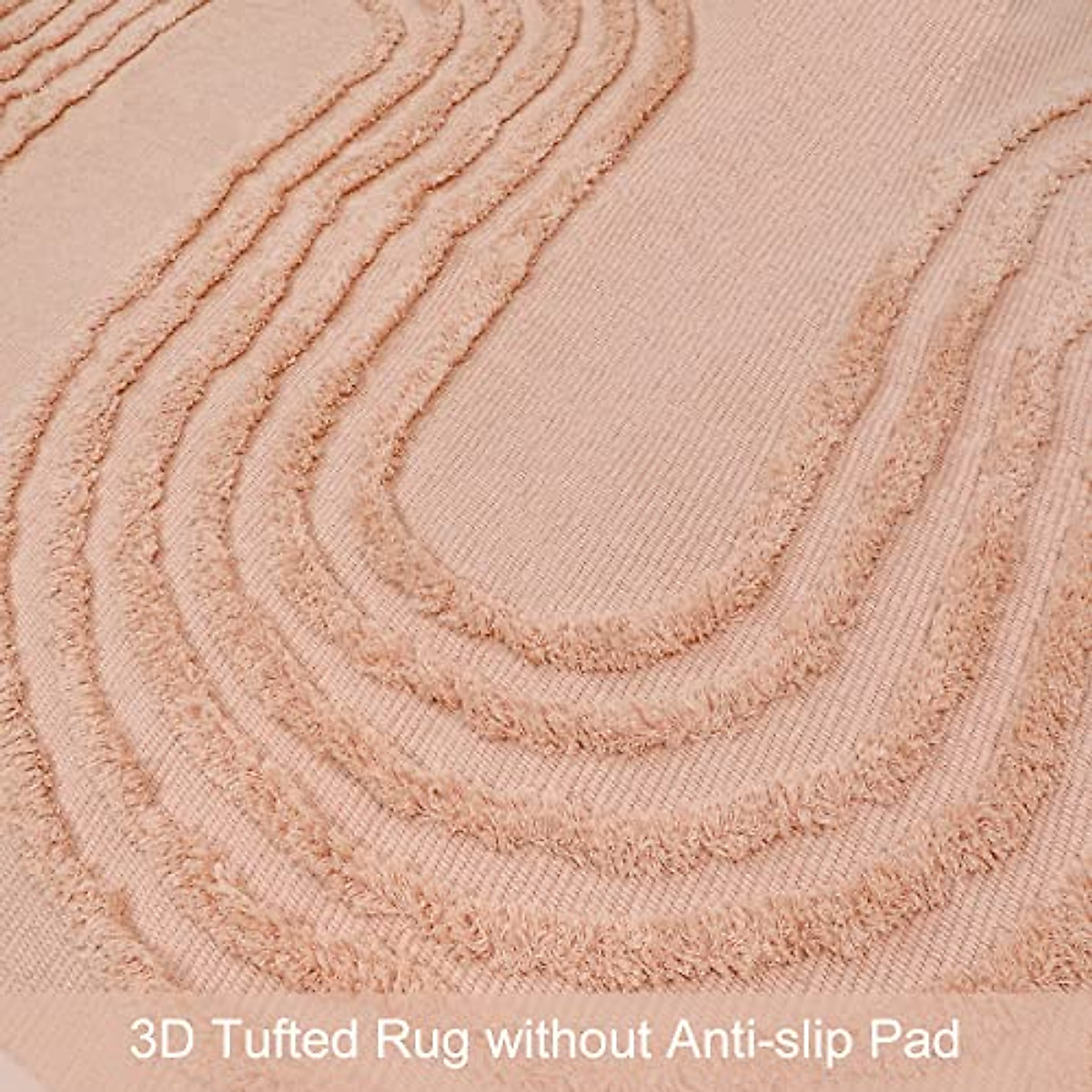 STARUIA Boho Pink Living Room Rug 5'x7' Washable Cotton Bedroom Rug, Woven Linear Tufted Nursery Area Rug with Tassels Accent Farmhouse Carpet for Teen Room Entryway Dorm