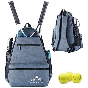 Himal Outdoors Tennis Backpack Tennis Bag - Large Storage Holds 2-3 Rackets and Necessities With Tennis,Pickleball,Racketball,Suitble for Women,Men and Teenagers,Rose Red