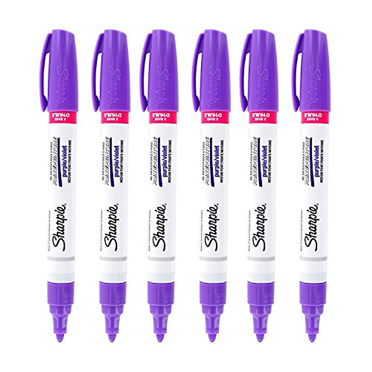 Sharpie Oil-Based Paint Marker, Medium Point, Purple Ink, Pack of 6