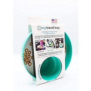 My Travel Tray - Made in USA - A Cup Holder Travel Tray for Car Seats, Enjoyed by Toddlers, Kids and Adults! (Teal)