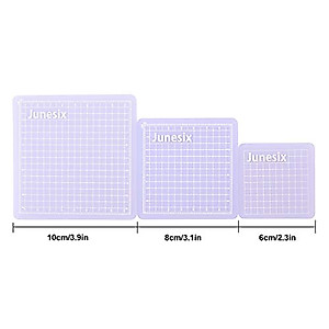 ARTIBETTER 3pcs PVC Cutting Mat Translucent Grip Fabric Quilting Cut Mat Durable Non Slip Square Cutting Mat Pad for Scrapbooking Sewing 6x6cm 8x8cm 10x10cm
