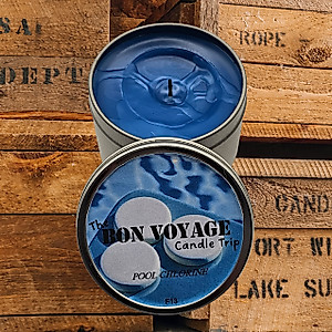Bon Voyage Pool Chlorine Scented Candles - 4oz Jar Candle - Paraffin Wax Aromatherapy Candles for Home & Gifts for Family and Friends