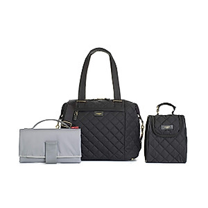 Storksak Stevie Quilt Diaper Changing Bag, Black