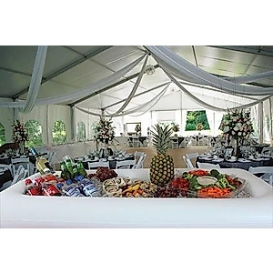 Sorbus White Inflatable Drinks & Food Serving Bar with Drain Plug (3 Salad Bars)