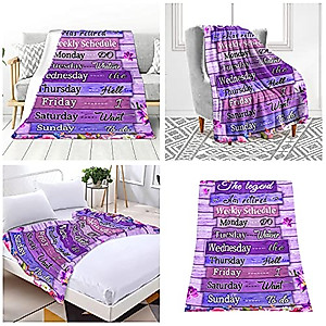 YRAQLVU Happy Retirement Gifts for Women Flannel Throw Blanket to Grandma Mom Warm Travel Blanket for Couch Lightweight Blankets 60&quot;x 50&quot;