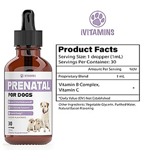 Dog Prenatal Vitamins | Prenatal Vitamins for Dogs | Includes Vitamin B Complex & Vitamin C | Dog Essentials | Whelping Supplies | Prenatal Dog Vitamins | Prenatal for Dogs | 1 Pack: 30 Servings