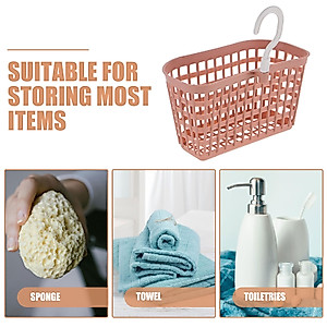 Cabilock Plastic Shower Rotatable Storage Hook Holder,rotatable Sponge Dish Supplies Toy Accessories Basket,for Scrubber Candy Pink Basket Rack Bathroom Hanging with Bath Tote Cosmetics