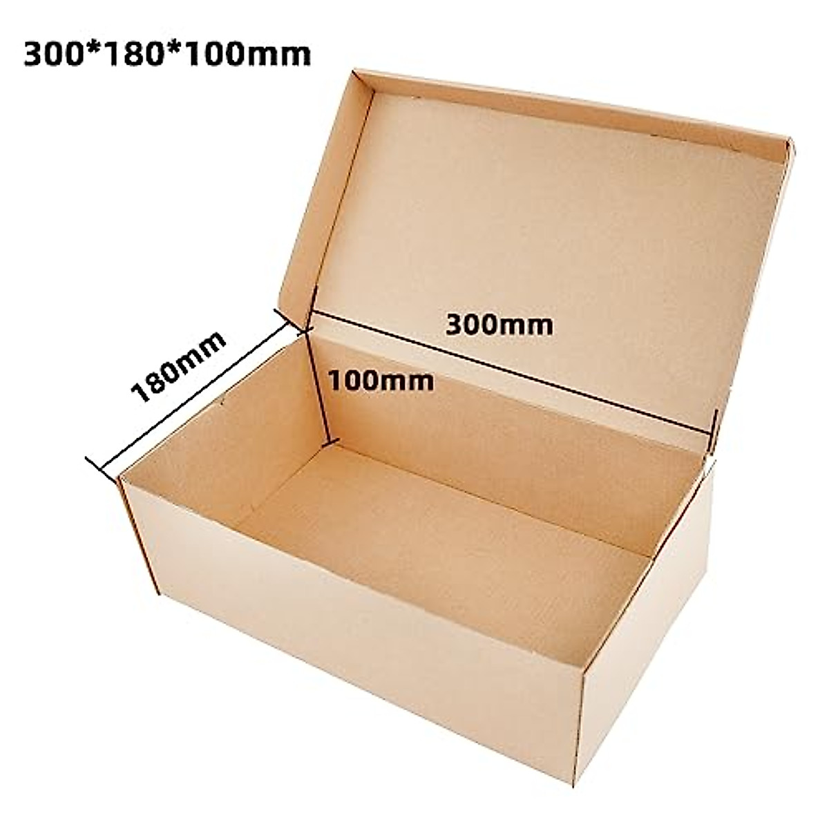 STRBOXONG Cardboard Shoe Boxes with Lid, 11.81x7.08x3.94, Multi-Purpose Storage Box for Home Office Organization Containers, Foldable Cardboard Carton, Gift Parcel (Pack of 10)