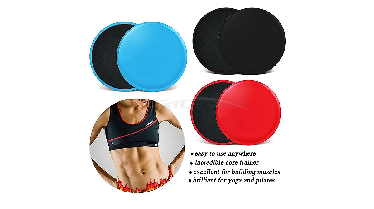 2 Pack Dual Sided Gliding Discs for Full Body Fitness and Core Workout