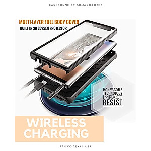 ArmadilloTek Vanguard Designed for Samsung Galaxy Note 9 Case (2018 Release) Military Grade Full-Body Rugged with Built-in Screen Protector & Kickstand (Black)