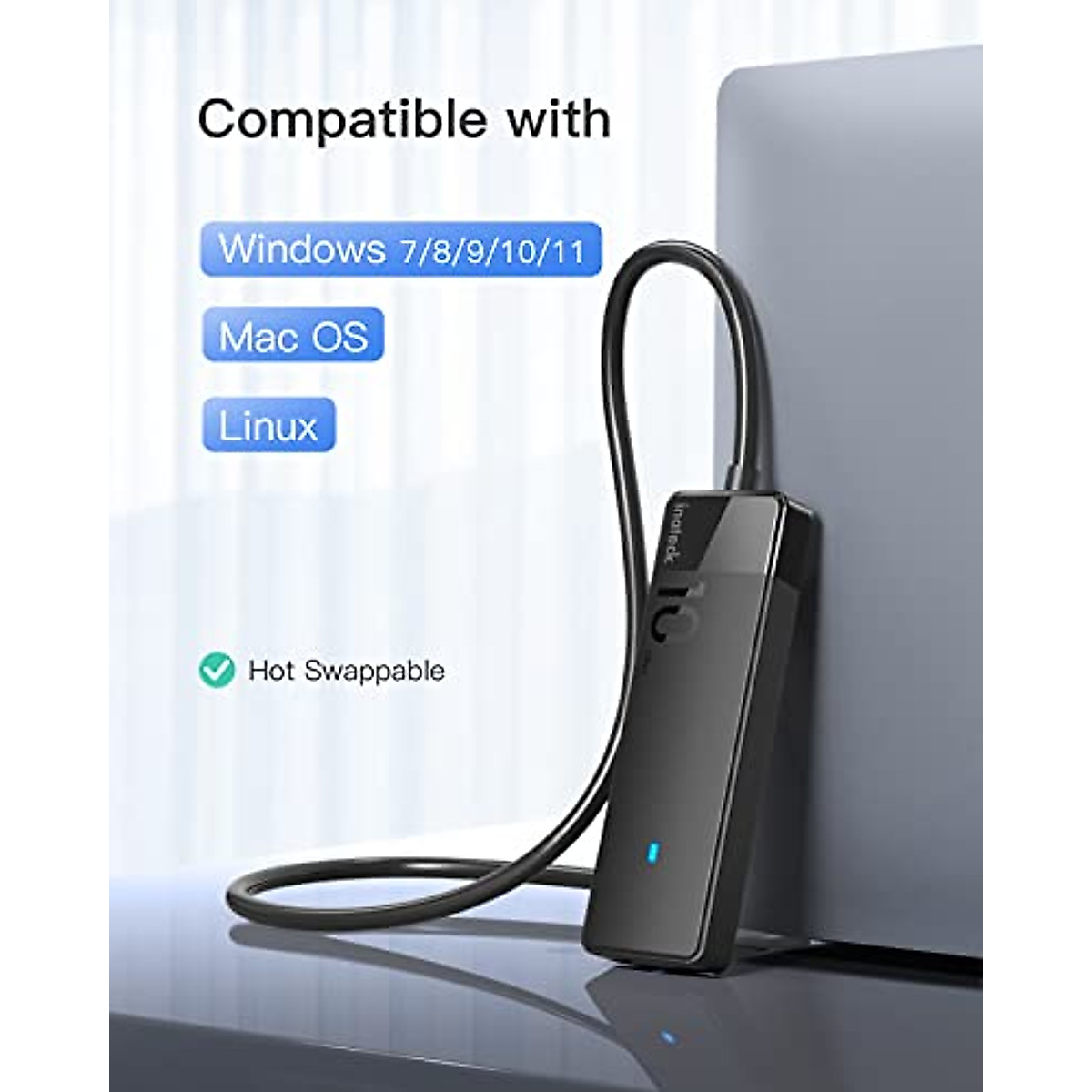 Inateck USB Hub with 4 USB A Ports, USB 3.2 Gen 2 Speed, 1.6 ft Cable, HB2025A