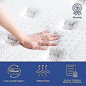 Olee Sleep 10 Inch Skyline Gel Infused Memory Foam InnerSpring Mattress, Mattress In a Box, CertiPUR-US Certified, Queen