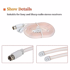 FM Dipole Antenna for Bose Wave Radio, Ancable 75 Ohm F Type Male FM Radio Antenna with Coax Adapter Compatible with Yamaha Pioneer Onkyo Indoor Radio Home Stereo Receiver Audio Home Theater Receiver