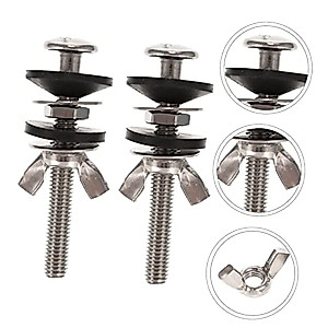 Angoily 4 Pcs Toilet Tank Screw Toilet Cover Nuts Toilet Hinges Screws Toilet Cover Screw Replacement Toilet Fixing Screws Closestool Accessories Toilet Screws M8 Rubber Toilet Lid Bolt
