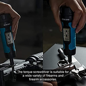 Neiko 10574A 1/4” Drive Torque Wrench Screwdriver Set, 30 Pieces of S2 Steel Philips, Hex, Slotted, and Torx Bits, 10 to 60 Inch-Pounds Torque Adjustment Range, Firearms Accurizing and Gunsmithing