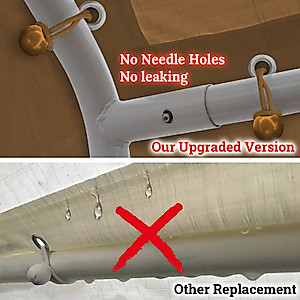 BenefitUSA Upgraded Muliti Color Canopy ONLY 10'x20' Carport Replacement Canopy Outdoor Tent Garage Top Tarp Shelter Cover with Ball Bungees (Tan)