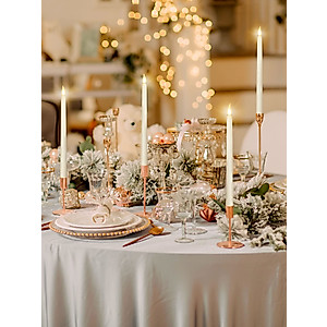 36 Pieces Flameless Taper Candles 11 Inch Flickering Candle Lights Faux LED Candles Battery Operated Candles Electric Fake Candles for Christmas Halloween Birthday Wedding Party Supplies (Ivory)