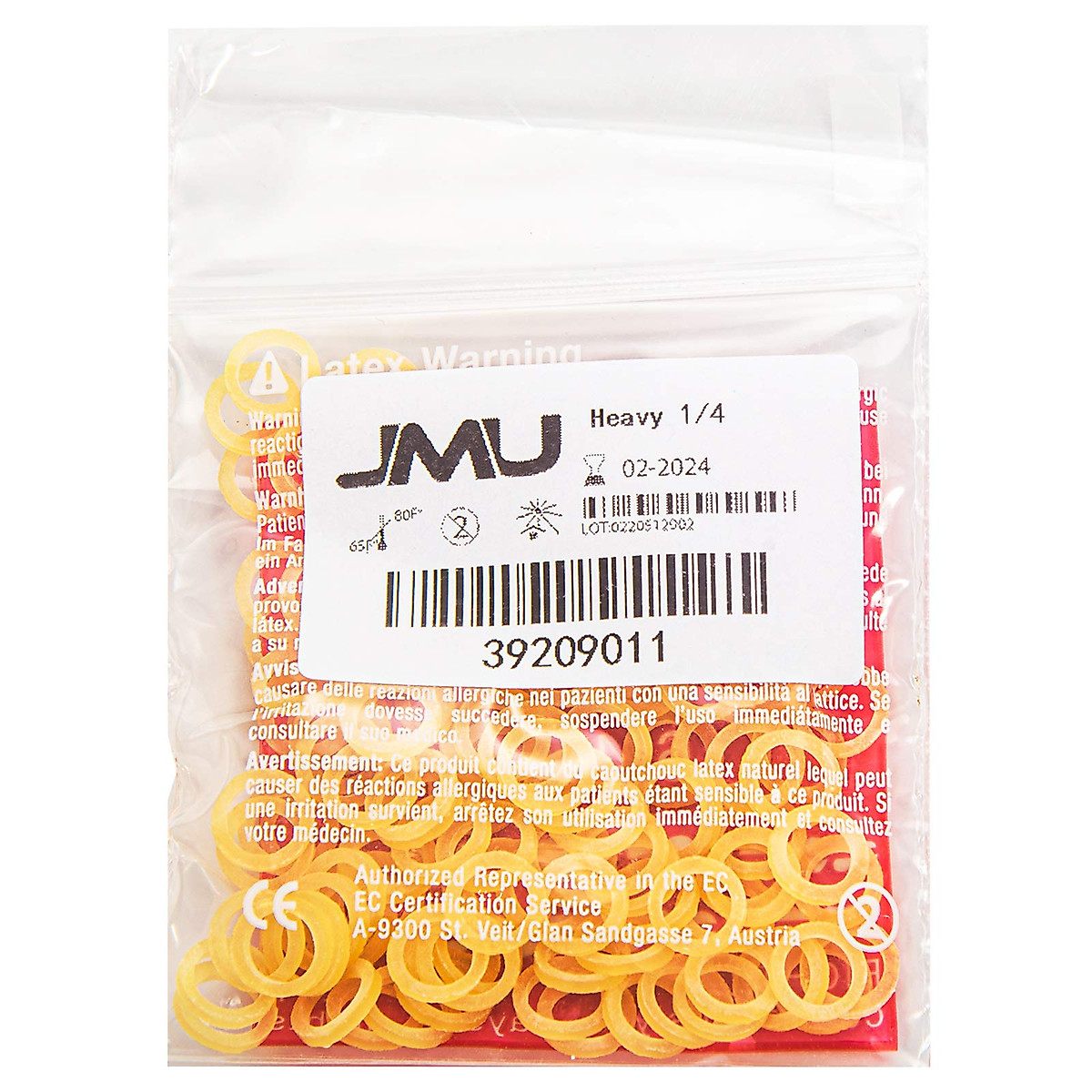 JMU Orthodontic Elastics 1/4 Heavy, 500 pack Intraoral Elastic Bands Latex Dental Rubber Bands Made in USA