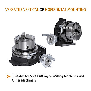 KACOME Vertical and Horizontal indexing Plates Milling Machine indexing Tables with Three-jaw Chucks(HV-6)