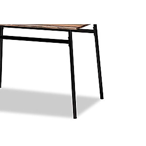 Baxton Studio Darcia 5 Piece Dining Set in Brown and Matte Black