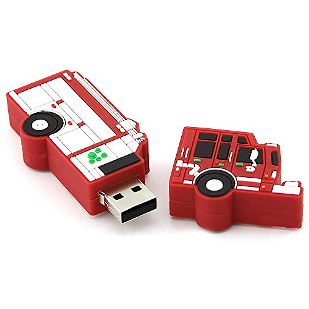 128GB USB 2.0 Flash Drive Novelty Cute Fire Fighting Truck Shaped Cartoon Pen Drive Thumb Drive Memory Stick Pendrive