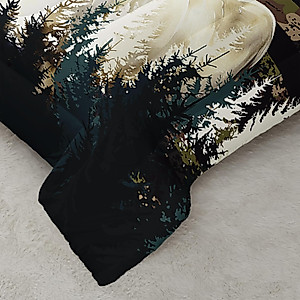 Ntlfup Deer Comforter Sets for Boys Kids Teens American Flag Camo Bedding Sets, Full Size Western Farmhouse Wild Animal Quilt Black White Home Decor 3 Pcs with 1 Comforter 2 Pillowcase