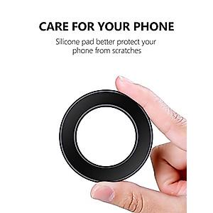 Wannap Magnetic Phone Grip Kits, Magnetic Phone Ring Holder, Adjustable & Removable Kickstand, for iPhone 13/Pro/Mini/Pro Max, iPhone 12/Pro/Mini/Pro Max, Glaxy & Other Smartphone (Black)