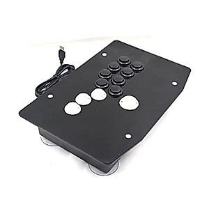 DIACCO J500B All Buttons Style Arcade Joystick Fight Stick Game Controller for PC USB (Color : Red and Black)