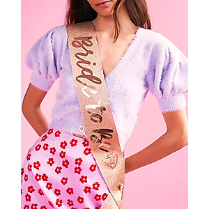 xo, Fetti Rose Gold Glitter Bachelorette Party Sash - Bride To Be | Bachelorette Party Decorations, Bridal Shower, Bride Gift