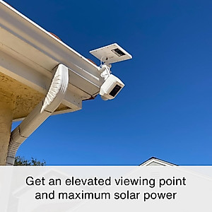 Holicfun 2-in-1 Security Camera and Solar Panel Gutter Mount for Ring, Eufy, Arlo, Wyze Solar Panels and Cams - White