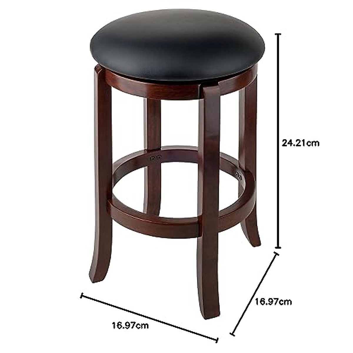 Winsome Walcott Swivel Bar Stool, 24", Walnut
