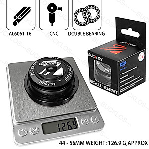 BUCKLOS 1-1/8 Bike Headset MTB Threadless 34 44 44-50.6 44-55 44-56 41.8-52mm, Straight Tapered Tube Mountain Bikes Road Bicycle Double Sealed Bearings Headsets, for Frame Fork Expander Plug Star Nut