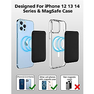 Magnetic Card Wallet Holder with MagSafe for iPhone 15 Pro Max/15 Pro/15 Plus/15,for iPhone 14 Pro Max/14 Plus/14 Pro/14, for iPhone 13 Pro Max/13 Pro/13/13 Mini, for iPhone 12/12 Pro/12 Max,Midnight
